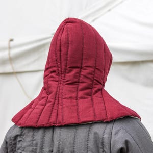 Medieval Padded Hood for Helmet, Chainmail - Oeko-tex Linen Arming Cap ...