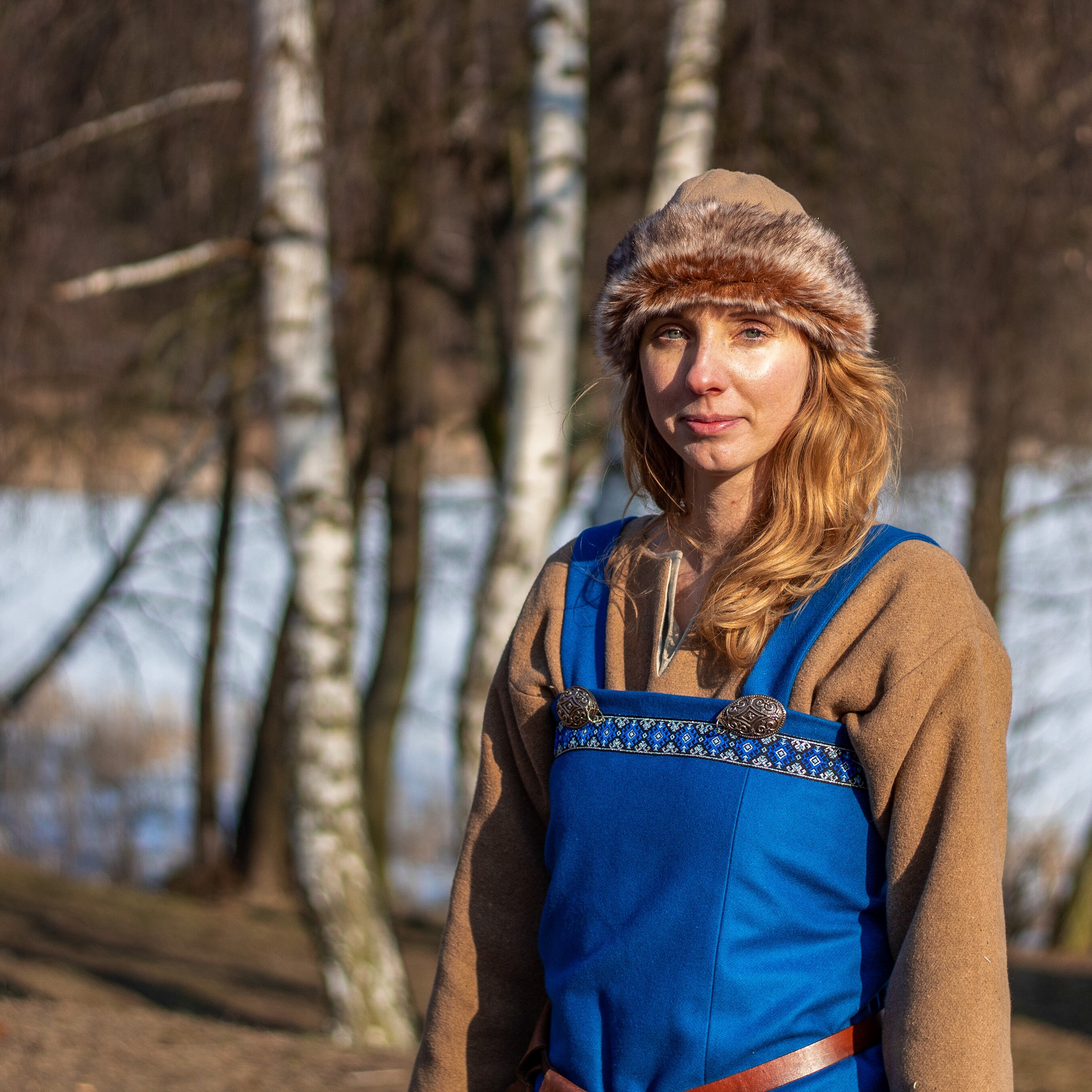 Early Medieval Round Birka Hat Wool & Natural Fur Trim Handmade for Men ...