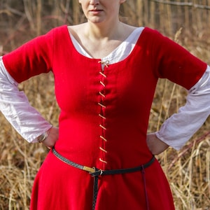 Women’s Cotte Emma - Medieval Wool Dress With Short Sleeves - Simple ...
