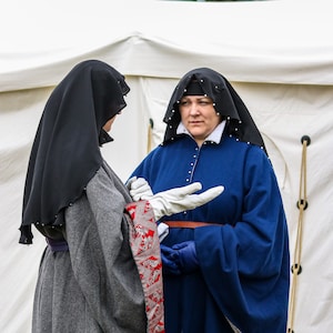 Medieval Veil - 100% Silk With Freshwater Pearls - Oval Veil With ...