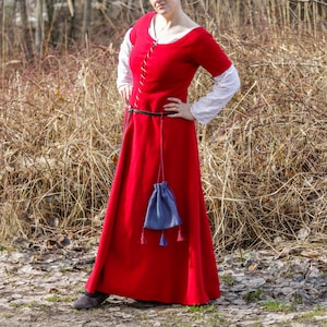 Women’s Cotte Emma - Medieval Wool Dress With Short Sleeves - Simple ...