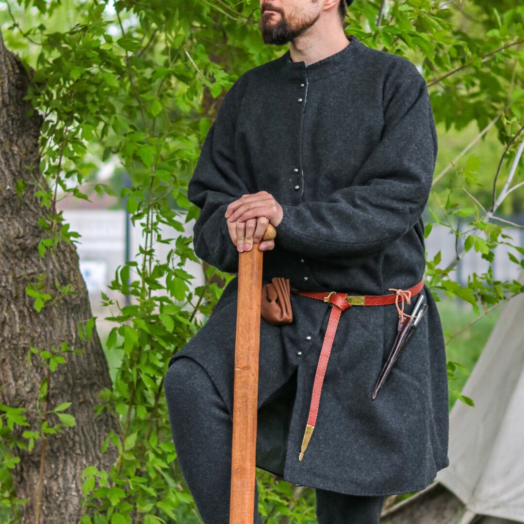 Medieval Robe Wool & Linen 15th Century Mens Gown Medieval Costume ...