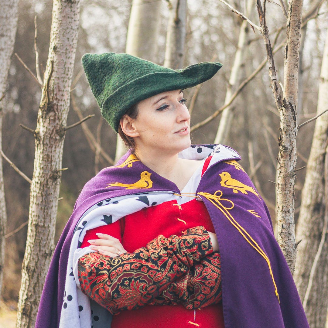 Hand Felted Hat Dante - 100% Wool - Medieval Headwear - Handcrafted ...