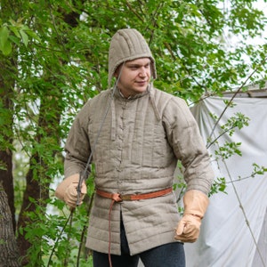 Catalan Knight's Gambeson - Linen Padded Armor - Medieval Aketon - 14th ...
