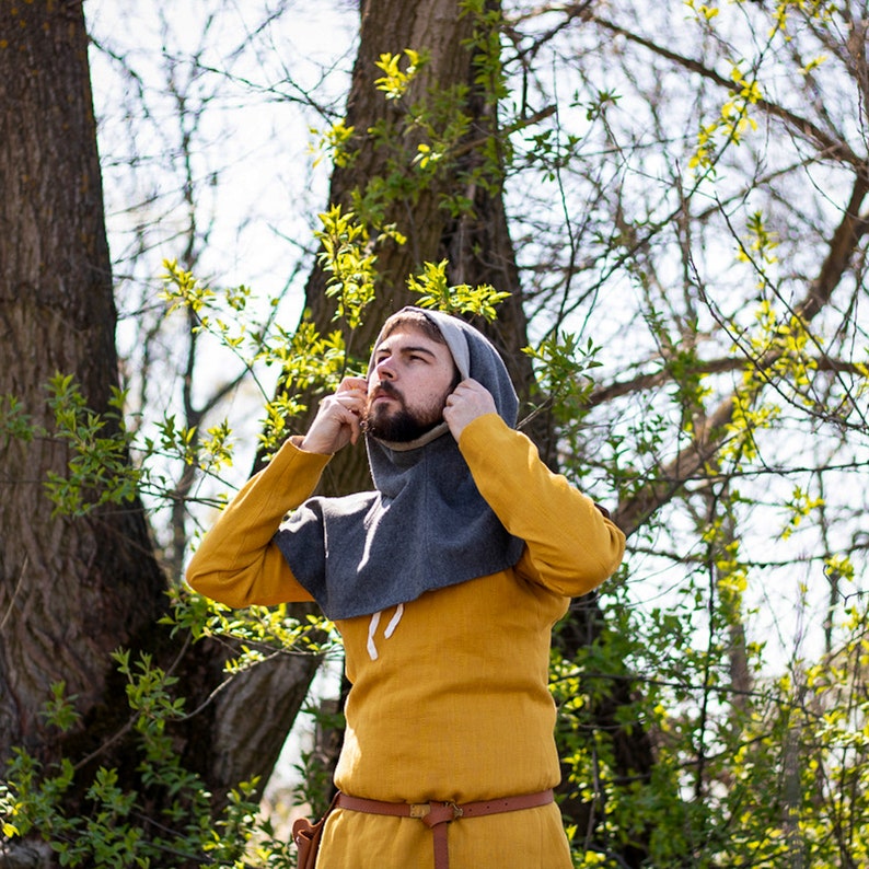 Liripipe Hood - Wool - Linen Cowl - 14th & 15th Century - Gugel ...