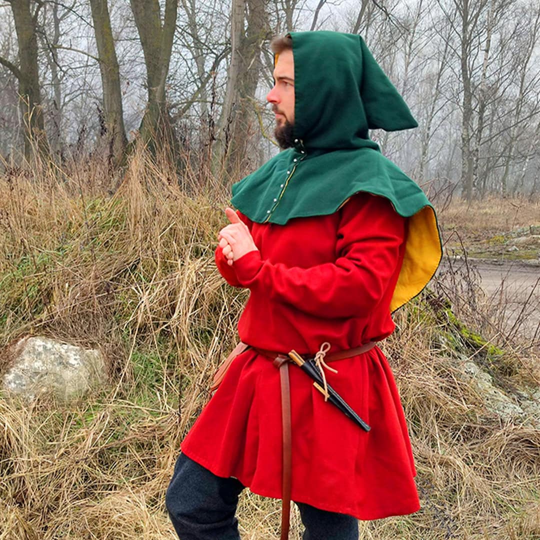 Early Medieval Men’s Hood Henry - Medieval Cowl With Buttons - 12th ...