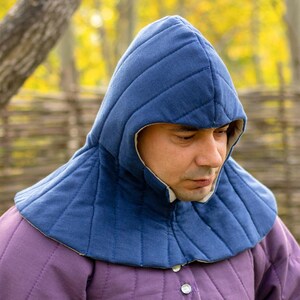Medieval Padded Hood for Helmet, Chainmail - Linen Arming Cap for ...