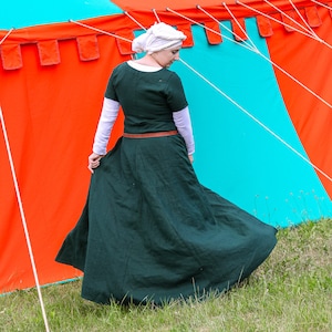 Women’s Cotte Emma - 100% Linen - Medieval Kirtle With Short Sleeves ...