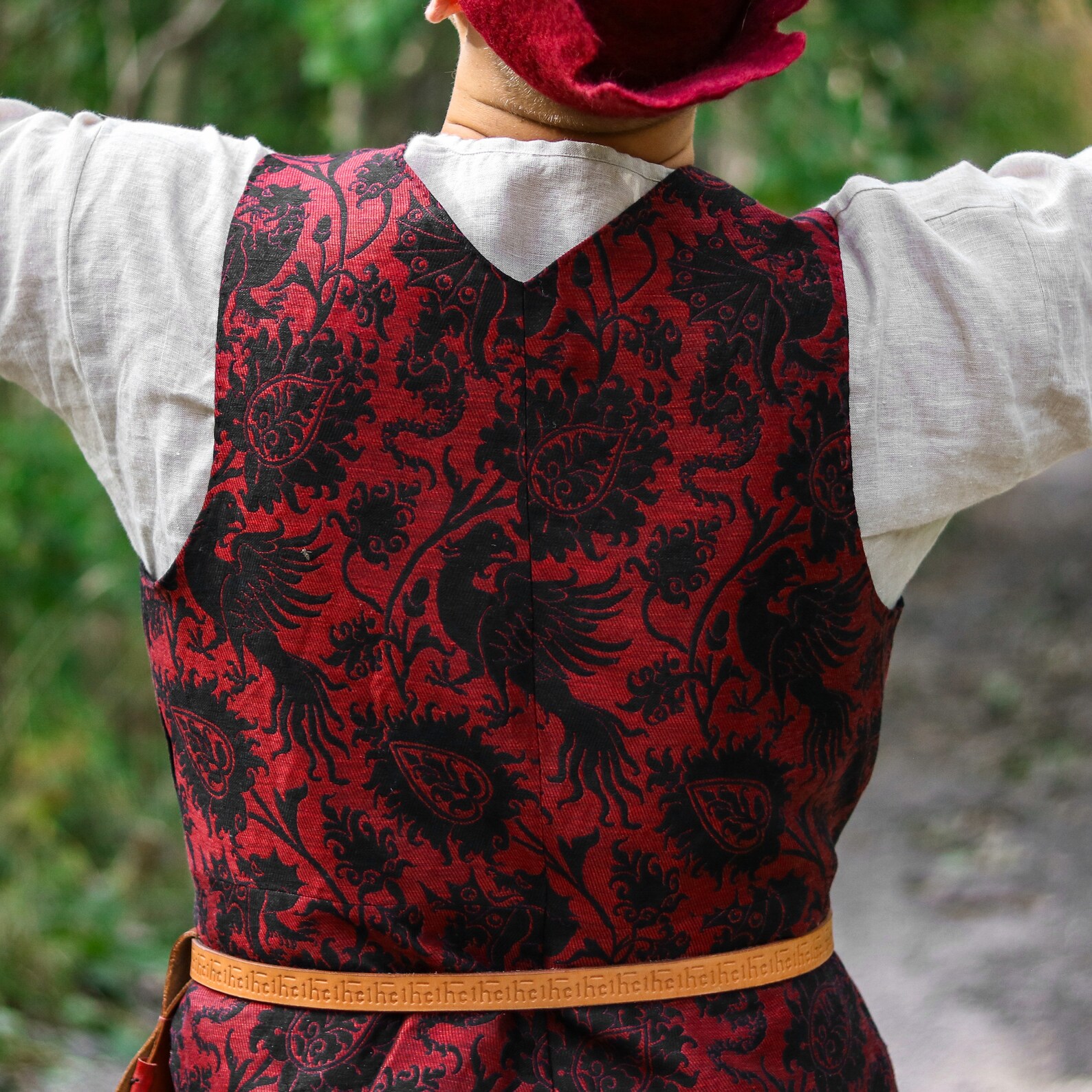Men’s Patterned Waistcoat - Venetian Pattern - Middle Ages Renaissance ...