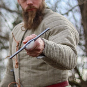 FG Gambeson Natural Linen Medieval Padded Armor 15th Century Long ...