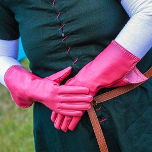 Court Gloves - Men, Women - Authentic Leather - Medieval Gauntlets for ...