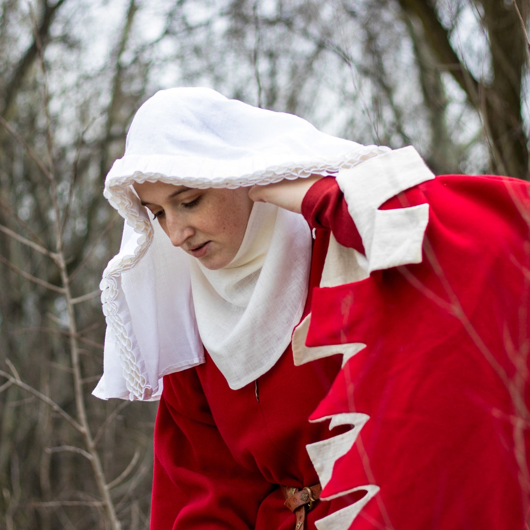 Kruseler & Wimple - Medieval Linen Veil Scarf - Linen Headdress for ...