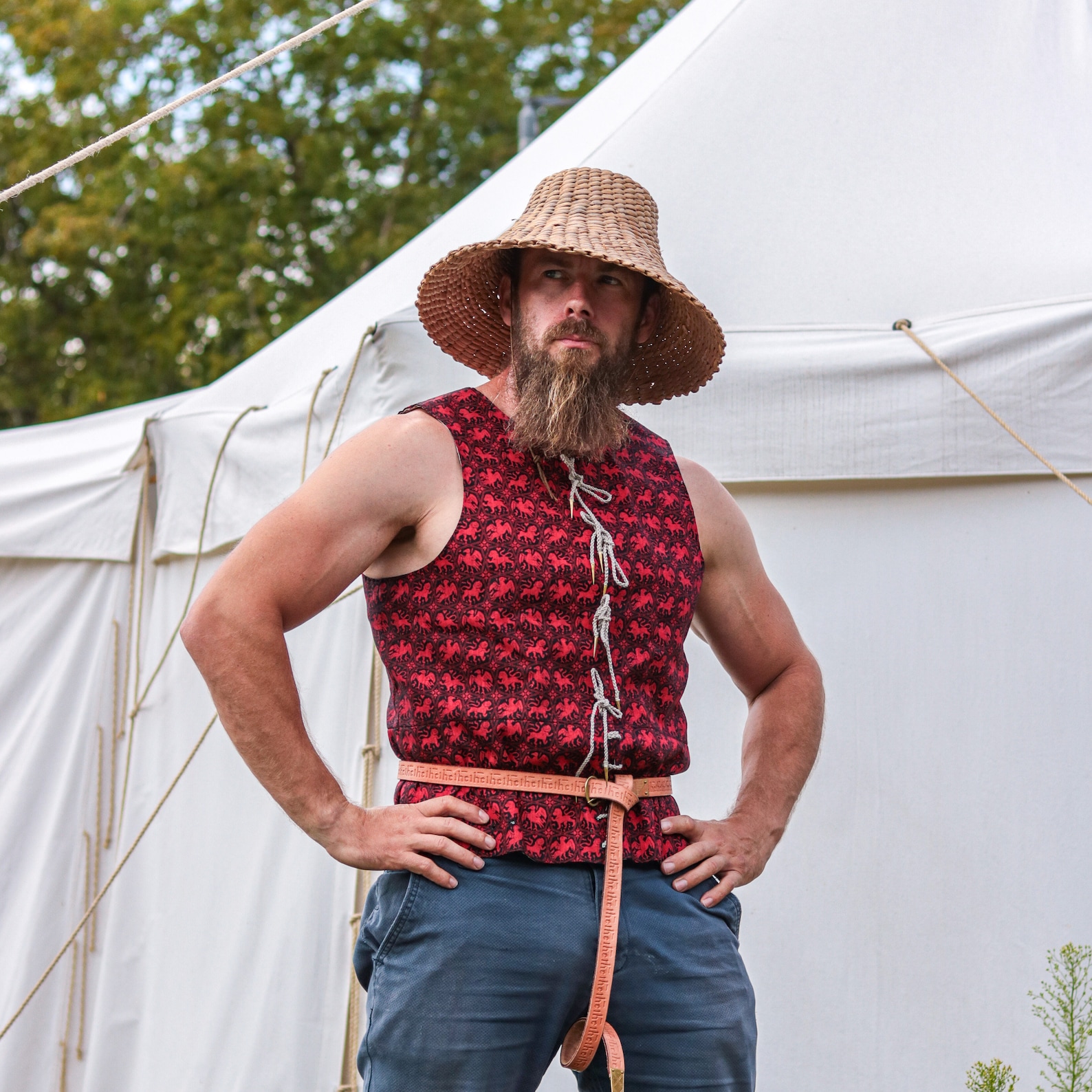 Patterned Vest - 100% Linen - Medieval Waistcoat for Men - Charles De ...