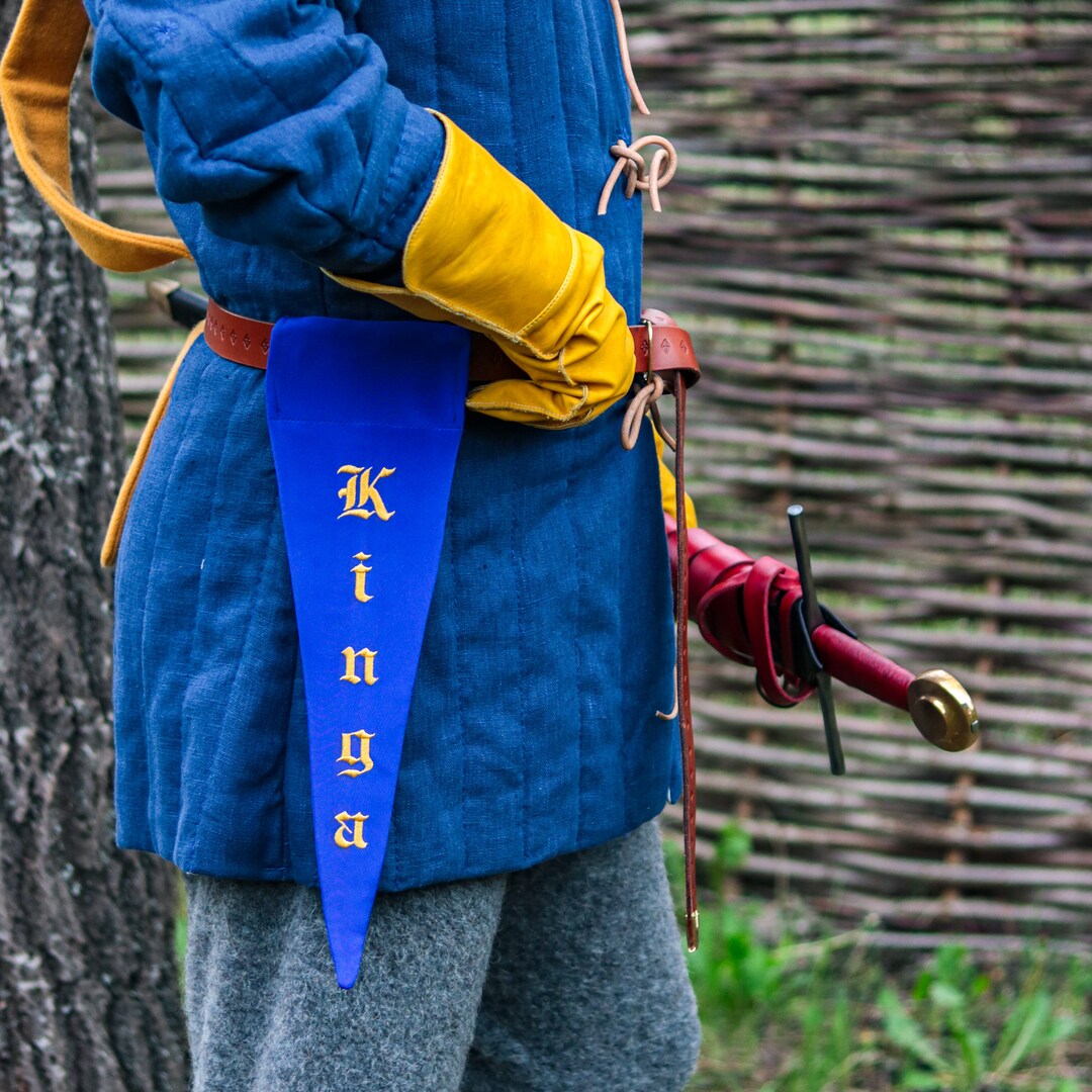 Medieval Belt Flag - 100% Silk - Custom Embroidered Belt Favor - Name ...