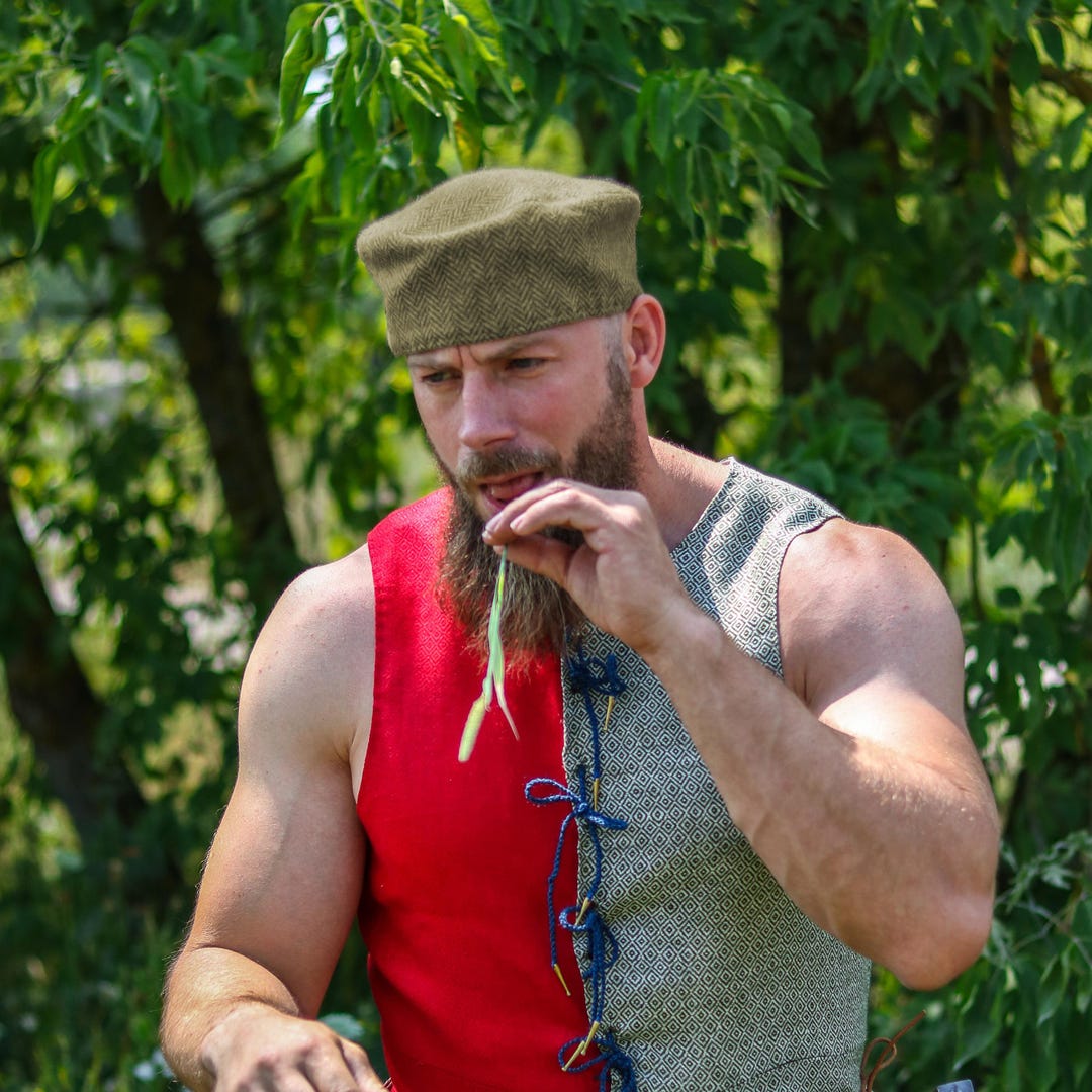 Birka Woolen Hat - Woolen Cap - Herringbone Pattern - Medieval & Viking ...