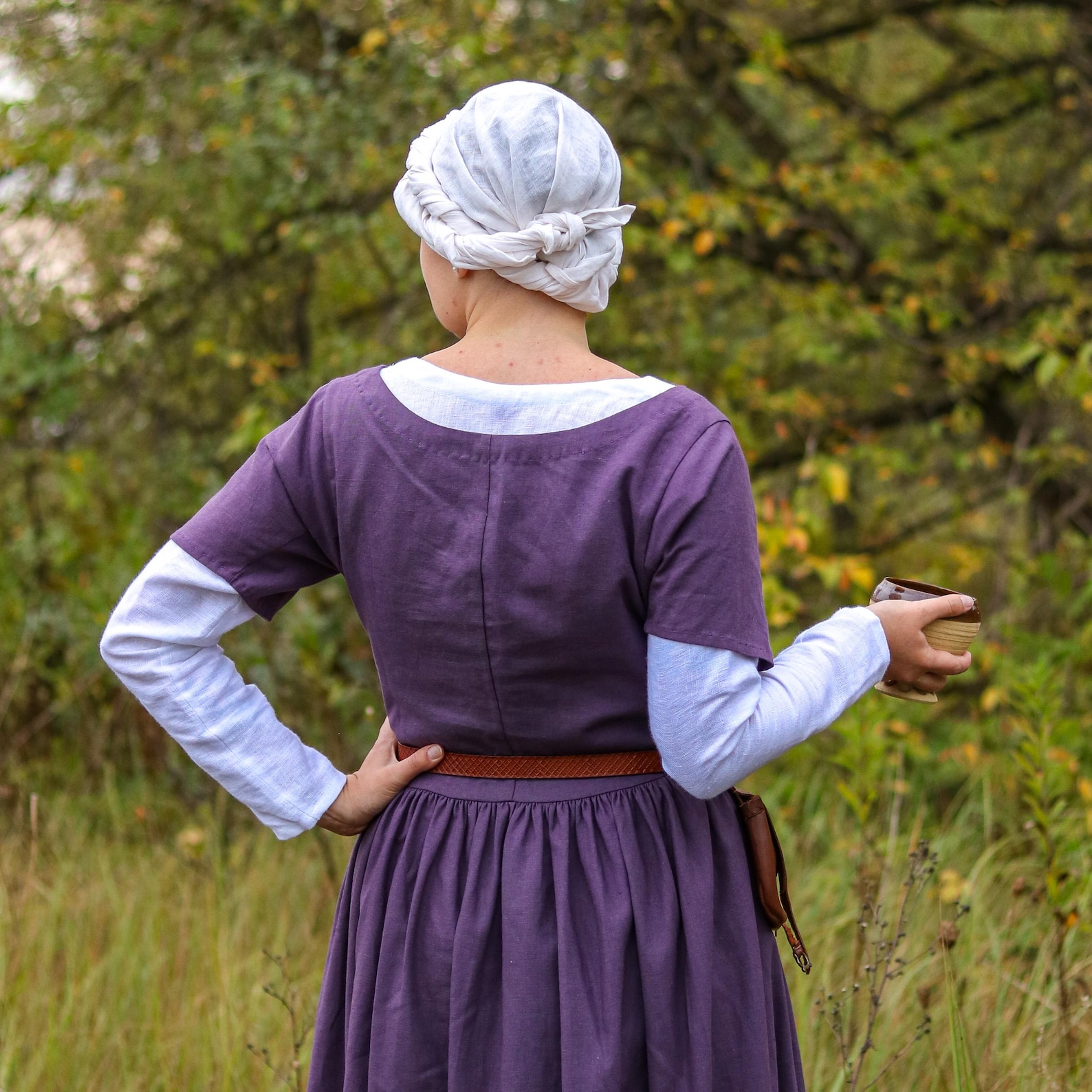 Cotte Simple Eve - 100% Linen - Work & Everyday Medieval Kirtle - Short ...