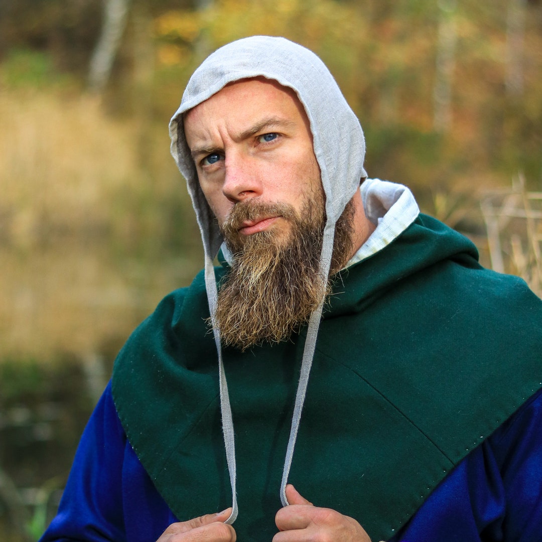 Linen Coif Medieval Headwear for Men Reenactment & LARP Cap Bonnet for ...