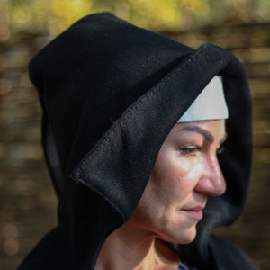 Gremlin Hood Medieval Womens Cowl 15th Century Headwear for Reenactment ...