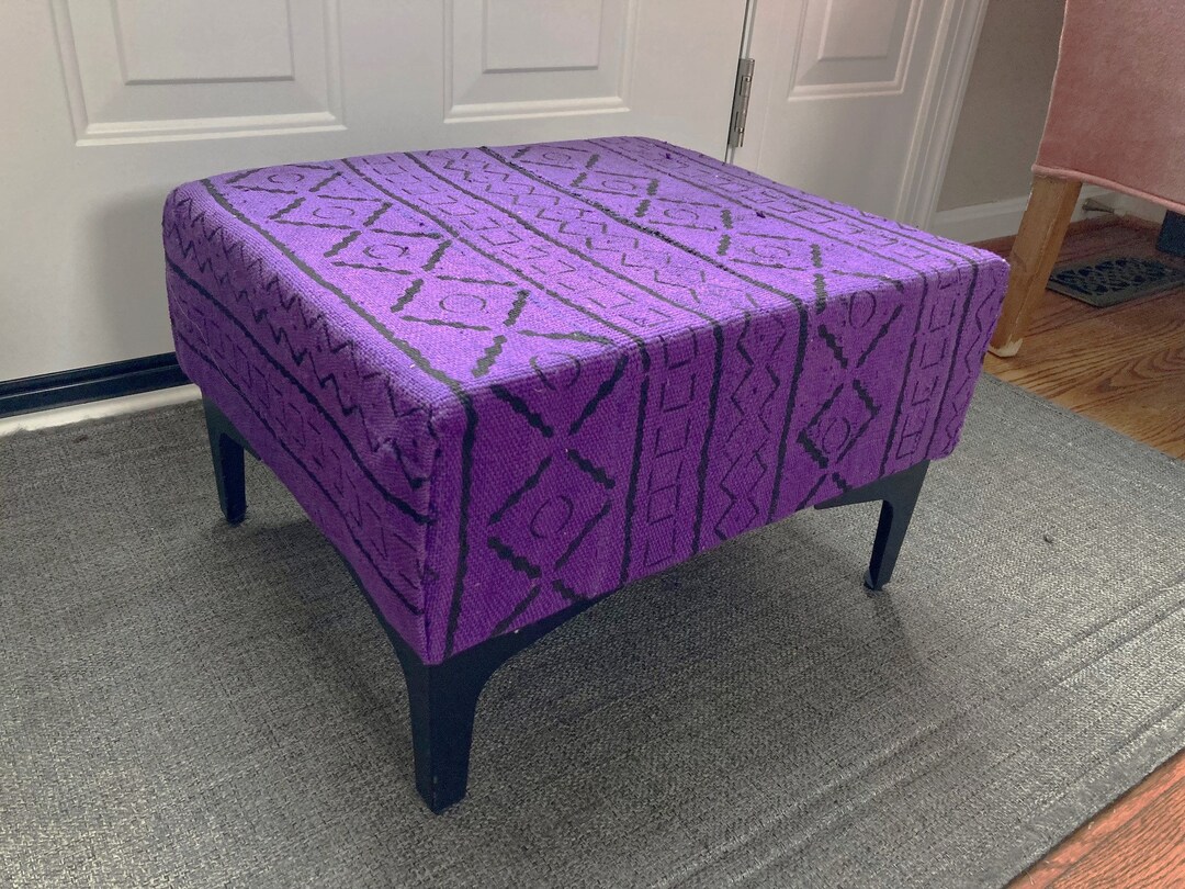 Purple African Mud Cloth Footstool - Etsy