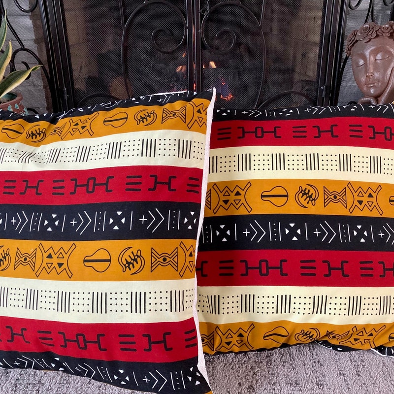 African Print Pillow - Etsy