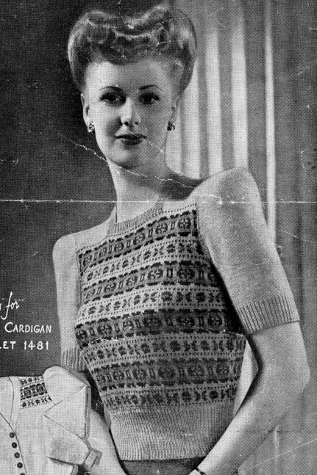 Vintage Short Sleeve Fair Isle Jumper Knitting Pattern PDF - Etsy