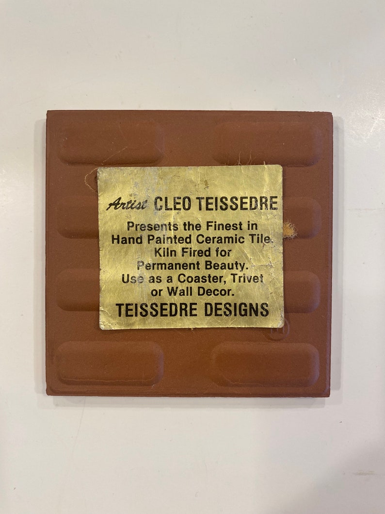 Artist Cleo Teissedre Hand Painted Ceramic Tile of Cactus - Etsy