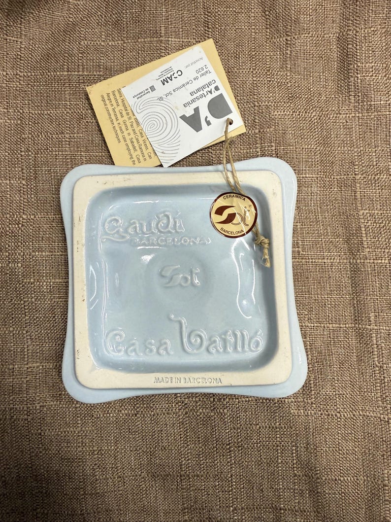 Antoni Gaudi Blue Tile Souvenir From Casa Battlo in Barcelona, Spain - Etsy