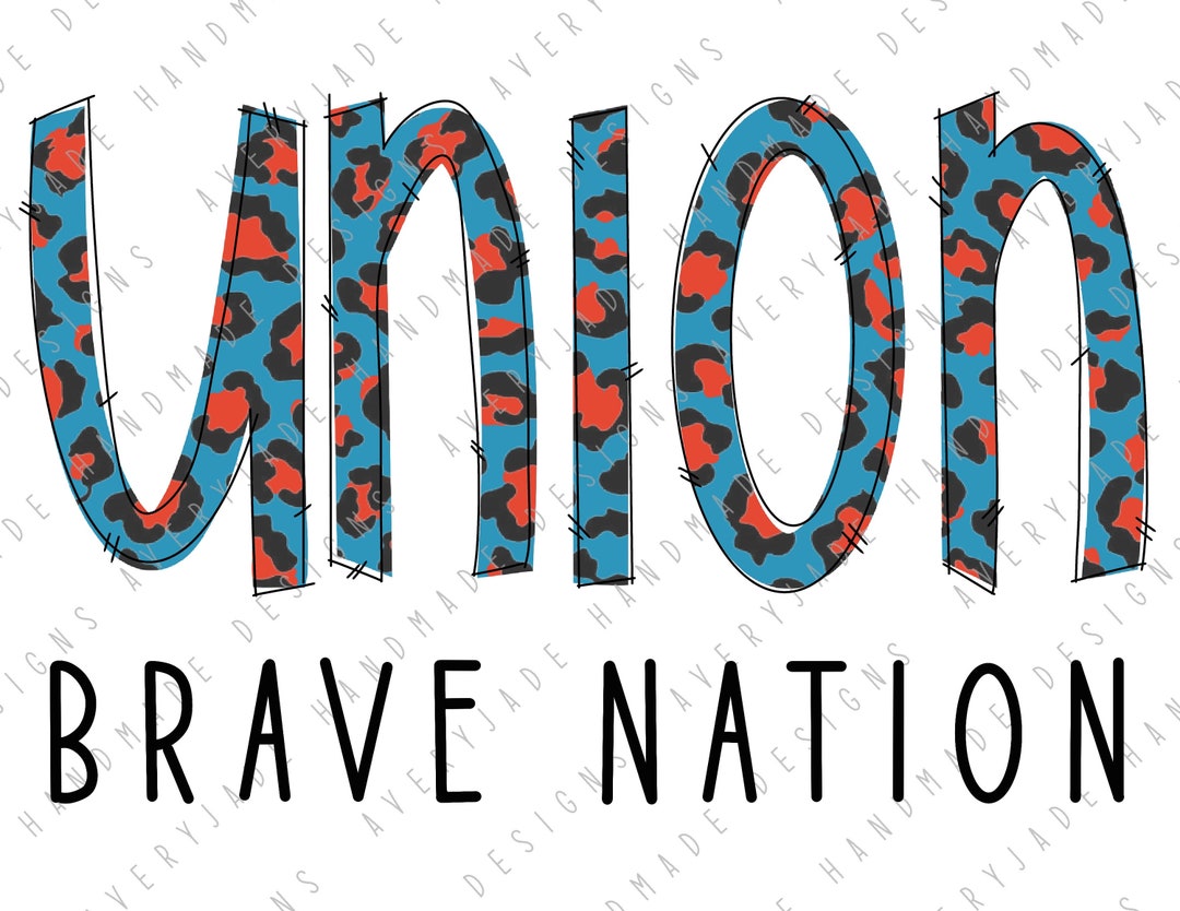 Union County PNG Blue Red Leopard Hand-lettered Kentucky - Etsy