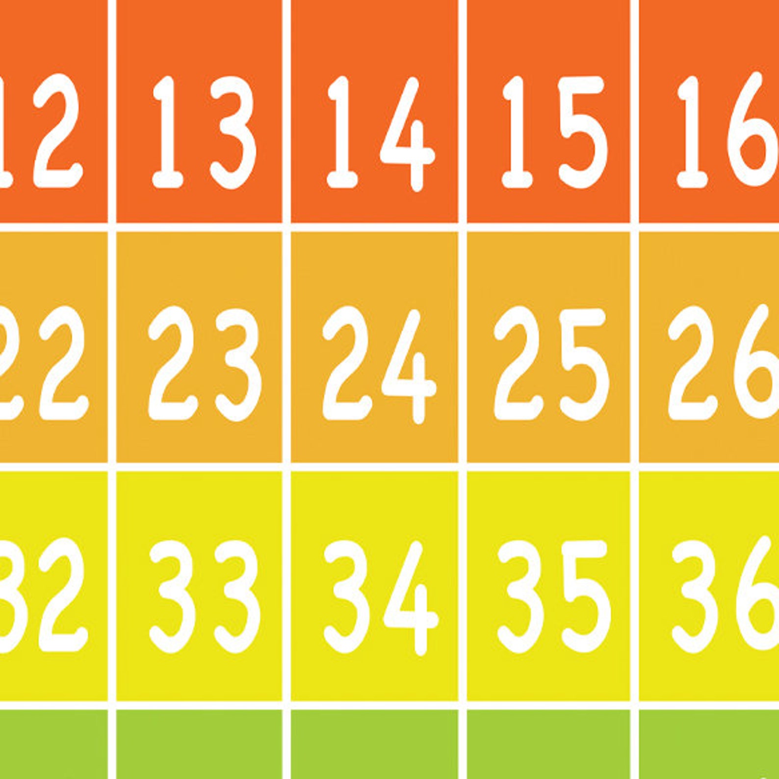 Rainbow Number Chart Ombre Number Chart Classroom Chart - Etsy Australia