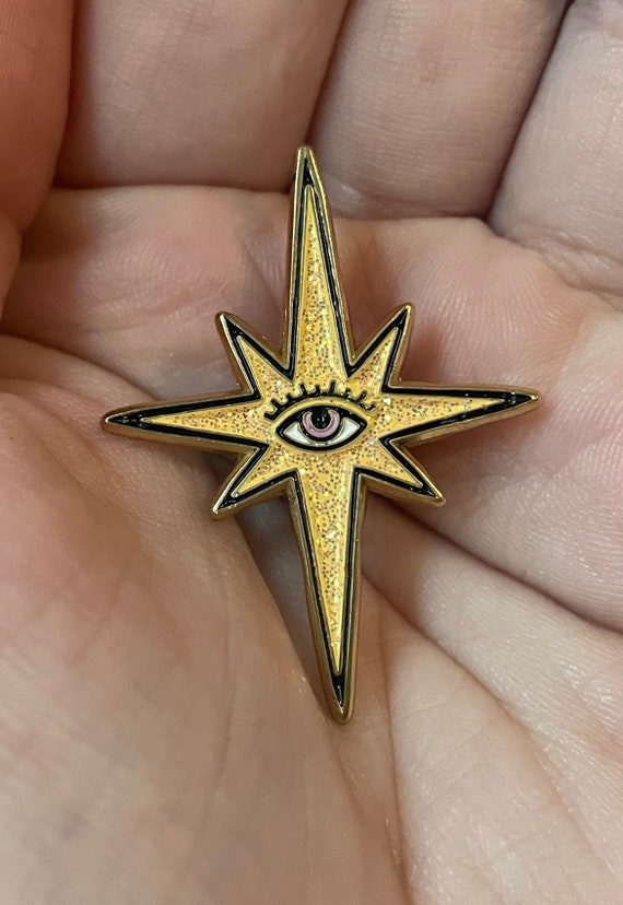 Spiritual Eye in Star Enamel Pin Sparkly | Etsy