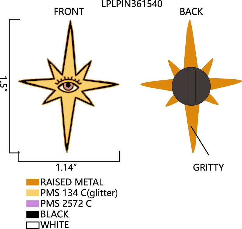 Spiritual Eye in Star Enamel Pin Sparkly - Etsy