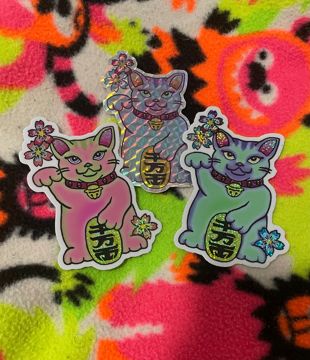 Maneki Neko Sticker Set - Etsy