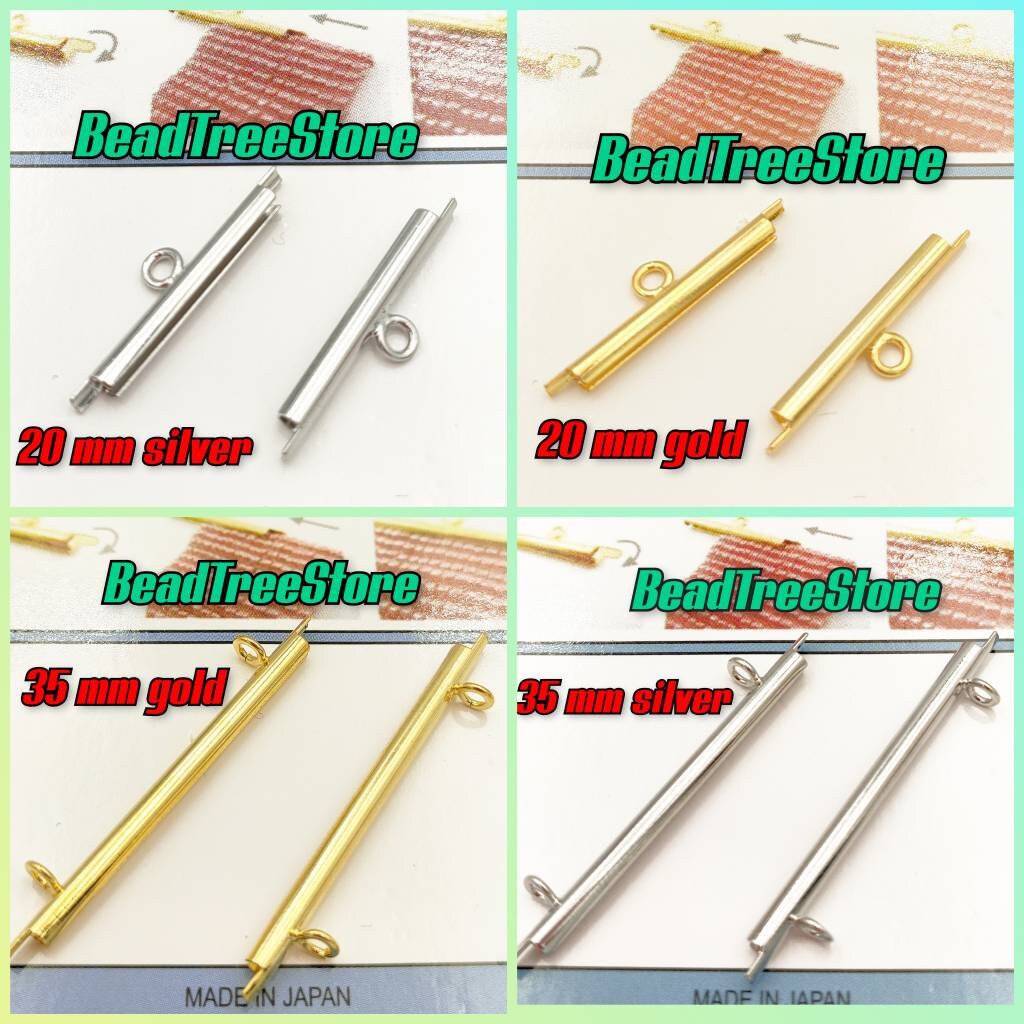 Miyuki End Tubes Gold or Silver Colour - Original Miyuki Slide Tube ...