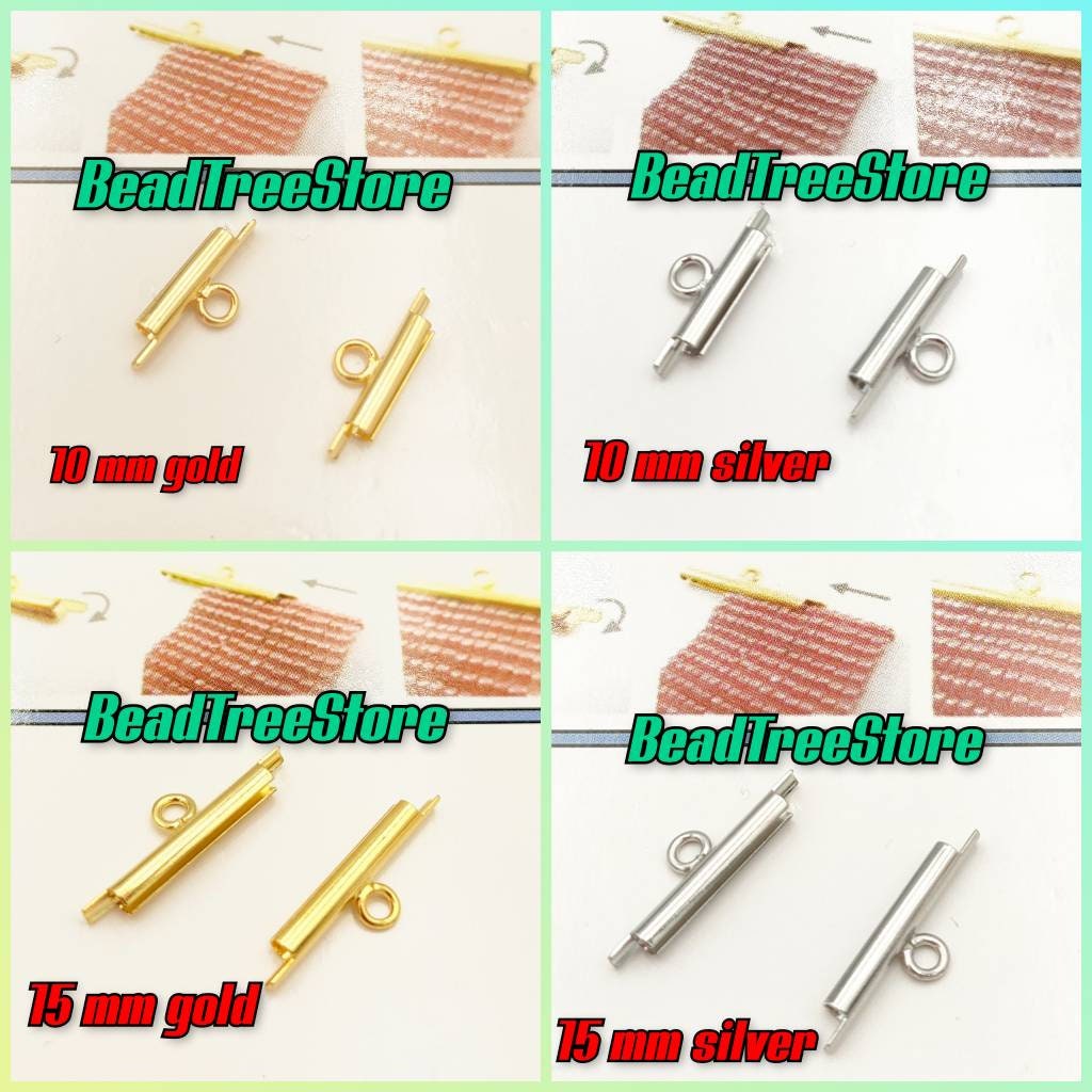 Miyuki End Tubes Gold or Silver Colour - Original Miyuki Slide Tube ...