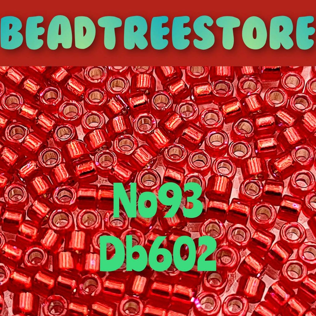 Miyuki Delica Seed Bead 11/0 DB602 Silver Lined Red 5g Delica Beads, Japanese Seed Beads, Miyuki ...