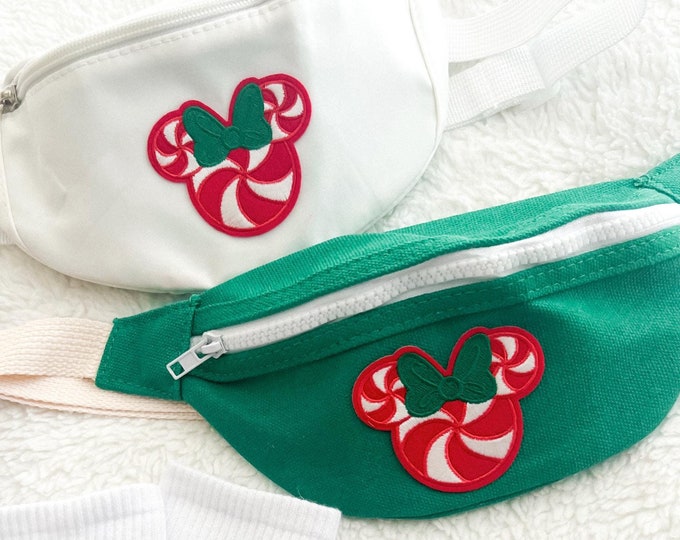 Mouse Peppermint Christmas Toddler Fanny Pack/green/white/patch/candy ...