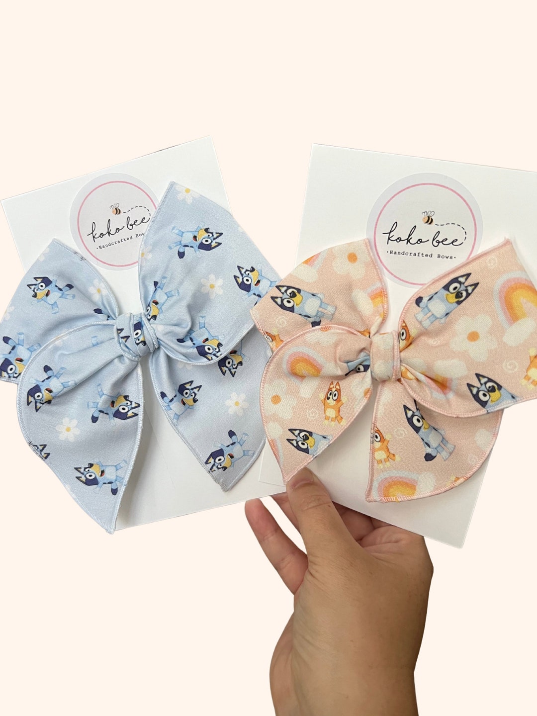 Blue Dog Bows/toddler/big Bow/baby Girl/rainbow/ - Etsy