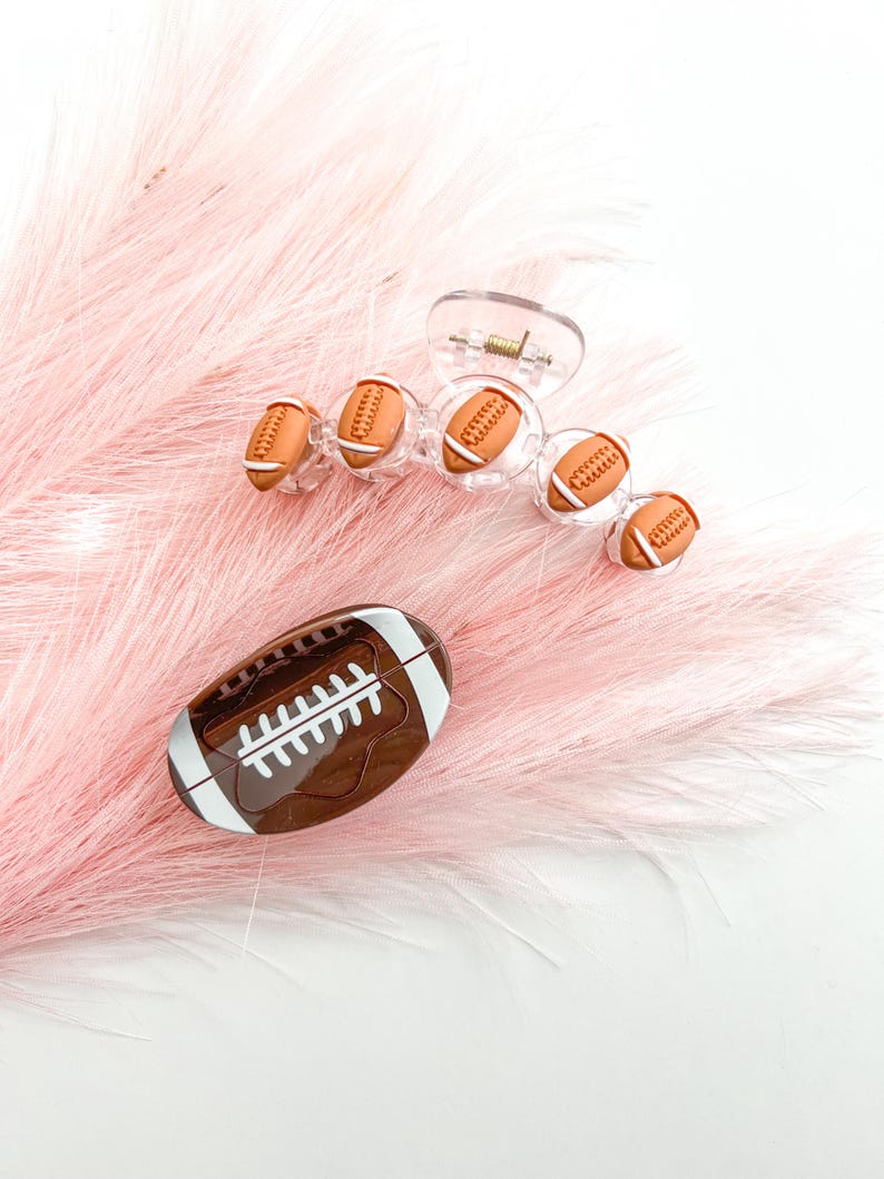 Football Claw Clips/small/womens/large Claw Clip/hair Accessories - Etsy