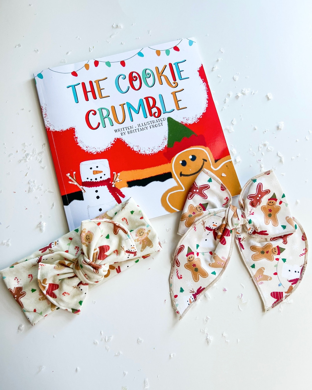 Cookie Crumble XL Brynn Style Bow long Tail & Headwrap/christmas/baby ...
