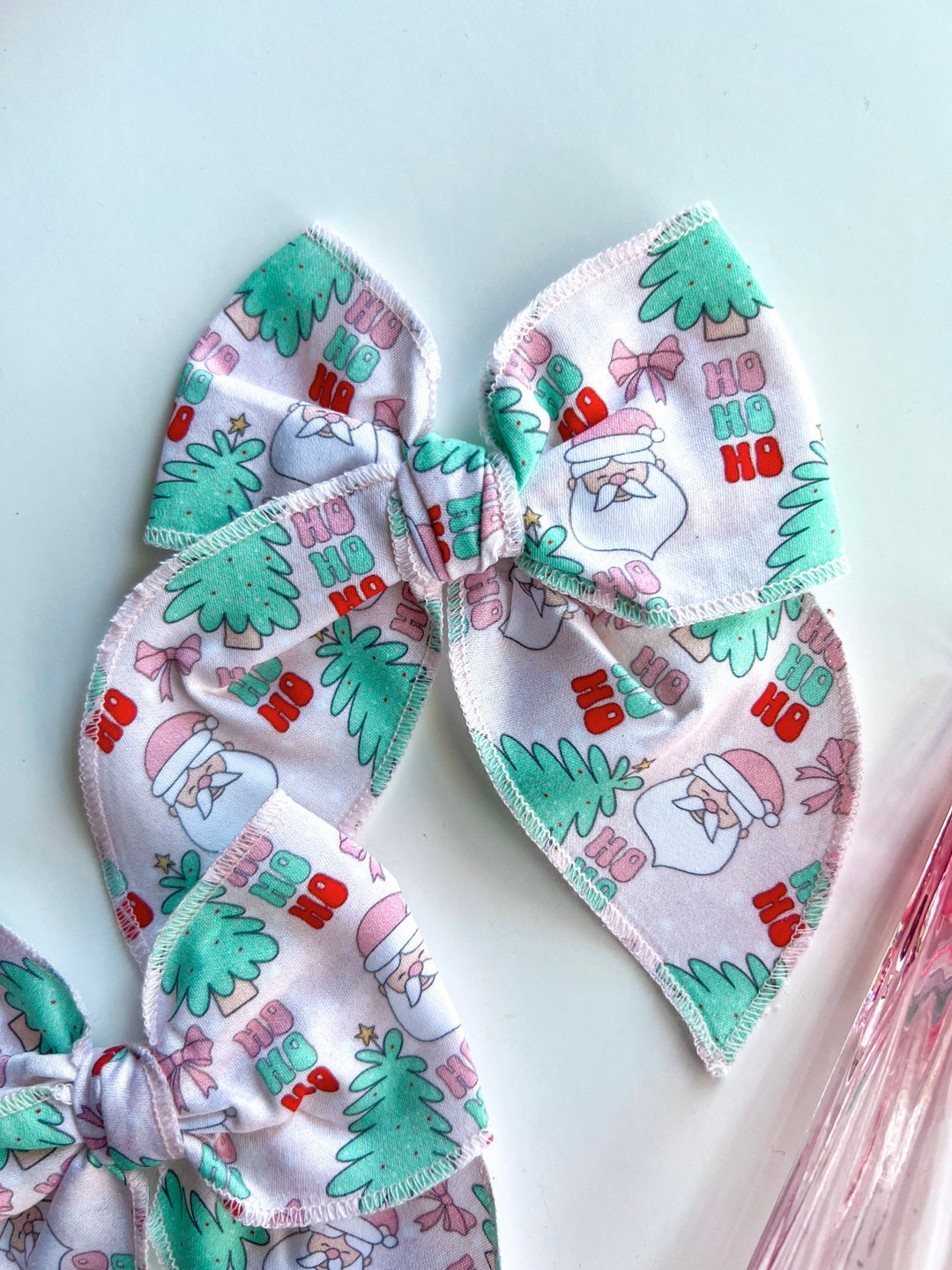 Pink Santa HOHOHO Headwraps, Brynn Style (long Tail) Bows & Knot Bow ...