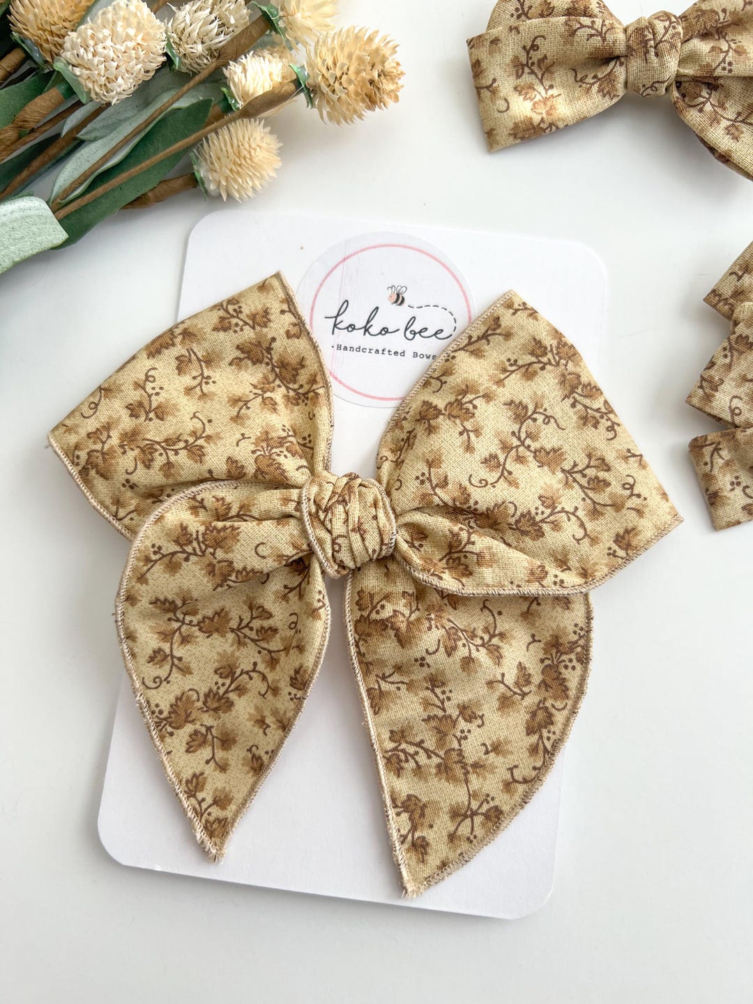 Fall Foliage Leaves Bows/fall/neutral/big Bows/baby Girl/pigtail Bows ...