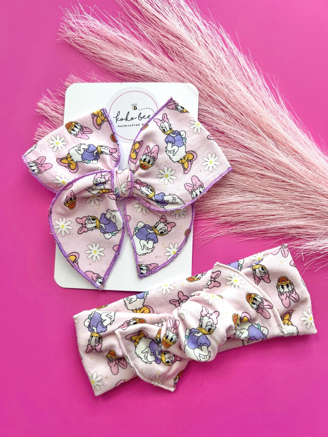 Daisy's Daisies Bows/purple/pink/baby Girl Headwrap/toddler Bows ...