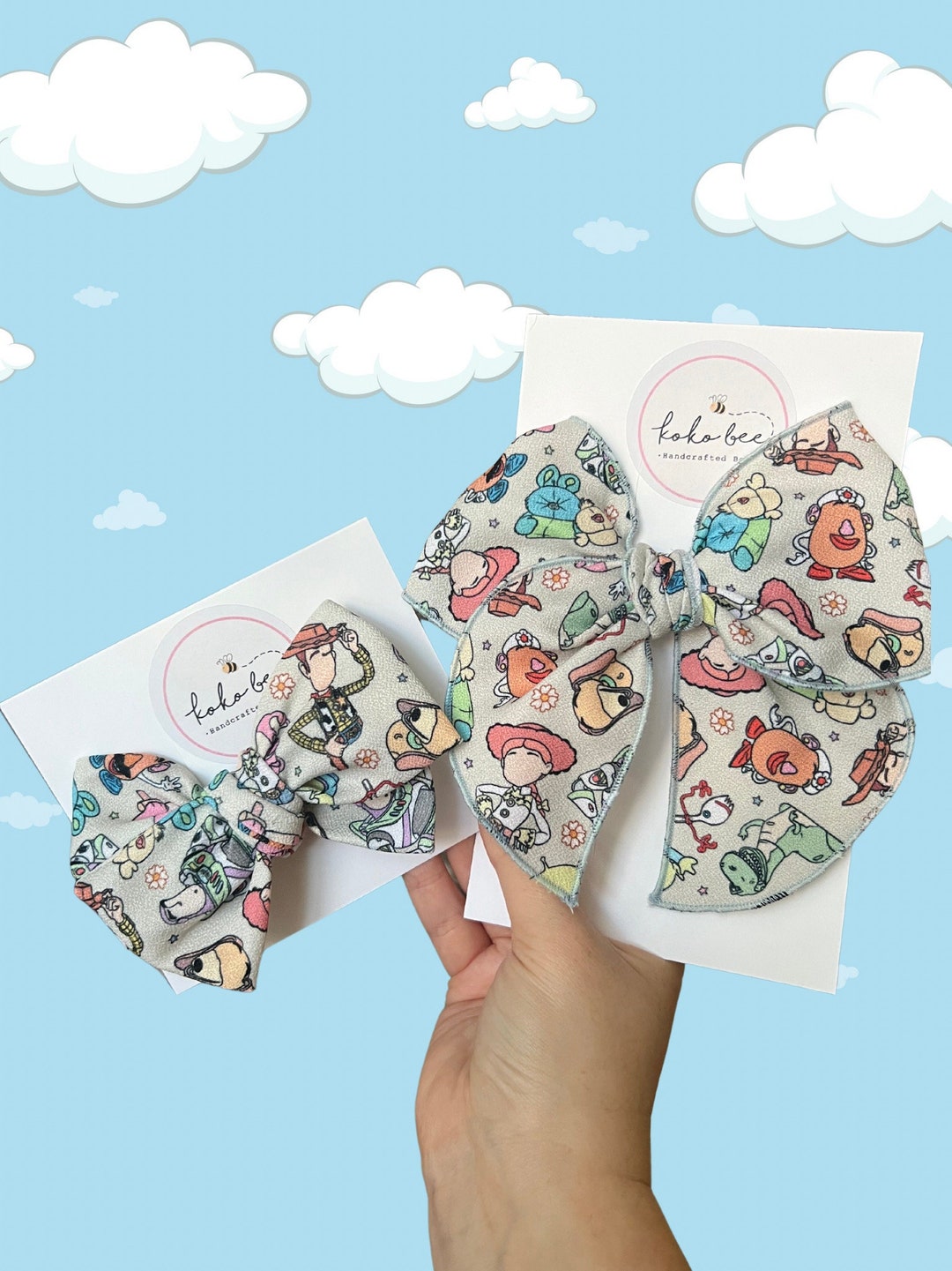 Green TS Friends Big Bow & XL Brynn Style Bow/toys/toy Story/woody/buzz ...