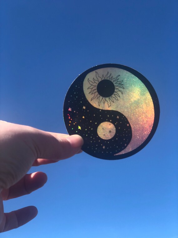 Holographic Yin Yang Stickers Holographic Stickers Yin Yang | Etsy