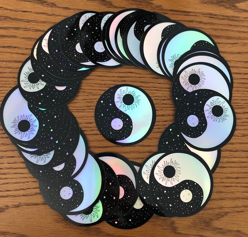 Holographic Yin Yang Stickers, Holographic Stickers, Yin Yang Stickers ...