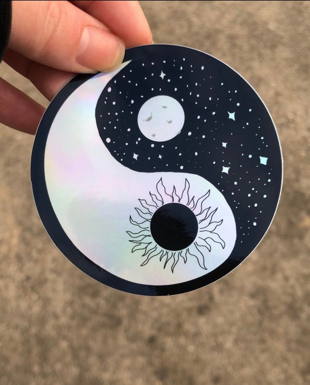 Holographic Yin Yang Stickers, Holographic Stickers, Yin Yang Stickers ...