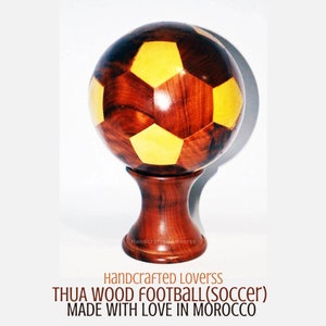 Soccer Ball Wooden Model made of Thuya Wood /moroccan - Etsy