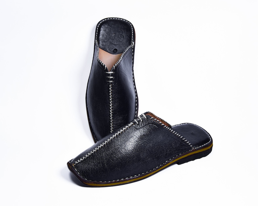 Moroccan Leather Handmade Slippers, Leather Unisex Babouches,babouche ...