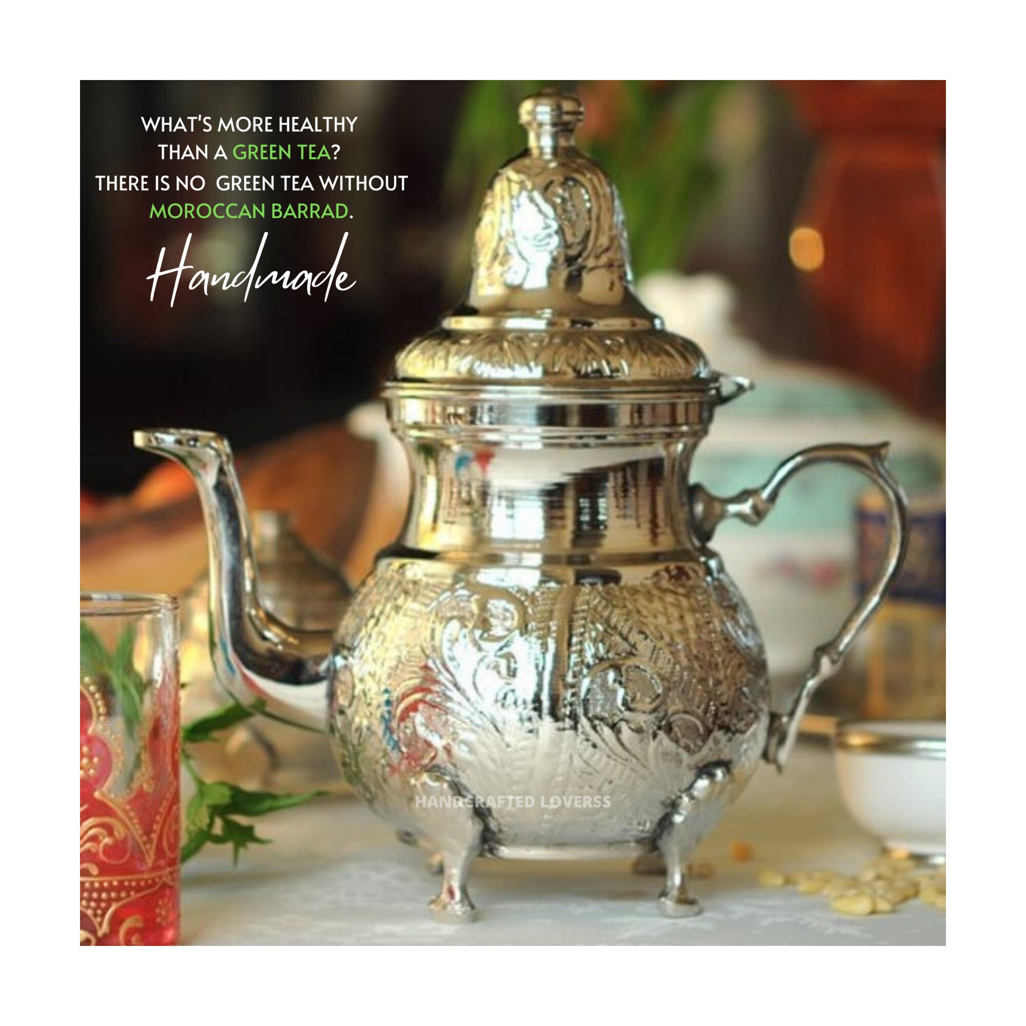 Handmade Moroccan Teapot/moroccan Handmade Teapot/moroccan Tea/green ...