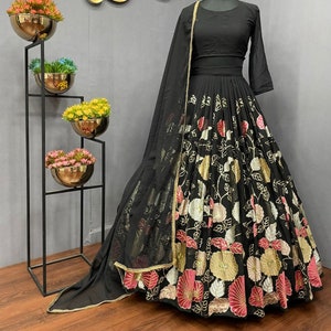 Beautiful Georgette Lehenga Choli Party Wear Designer Ready - Etsy